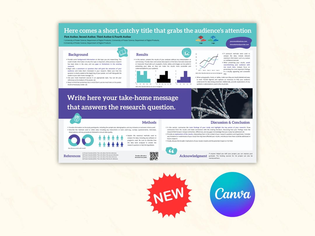Scientific Conference Poster Template Canva to Present Your Study in ...