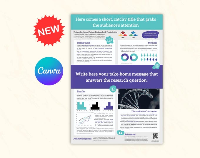 Scientific Conference Poster Template Canva to Present Your Study in ...