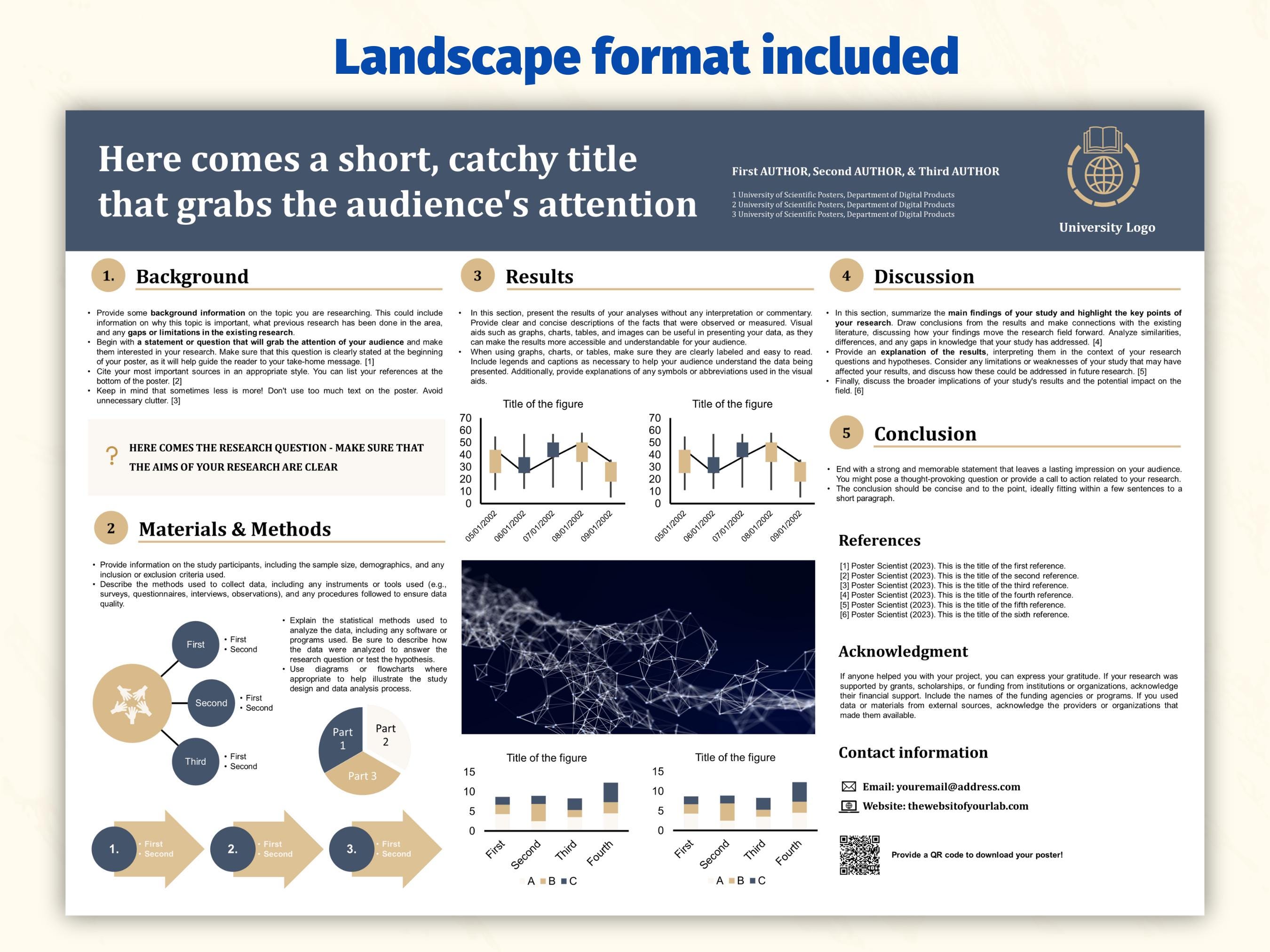 Academic Poster Template Powerpoint to Present Your Research - Ideal ...