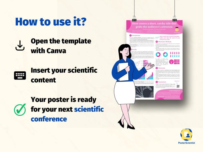 Scientific Conference Poster Template Canva to Present Your Study in ...
