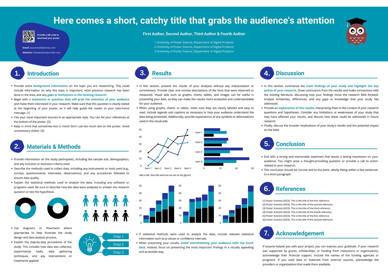 Scientific Poster Template Canva to Present Your Research A0 Size in ...