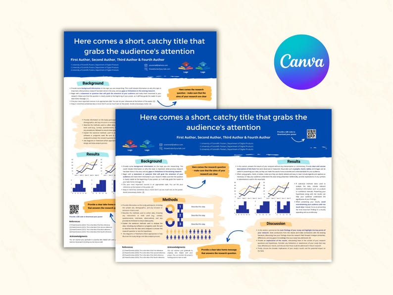 Research Poster Template in Canva for Academic Presentations and ...