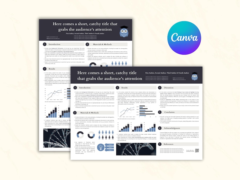 Scientific Conference Poster Template Canva to Present Your Study in ...