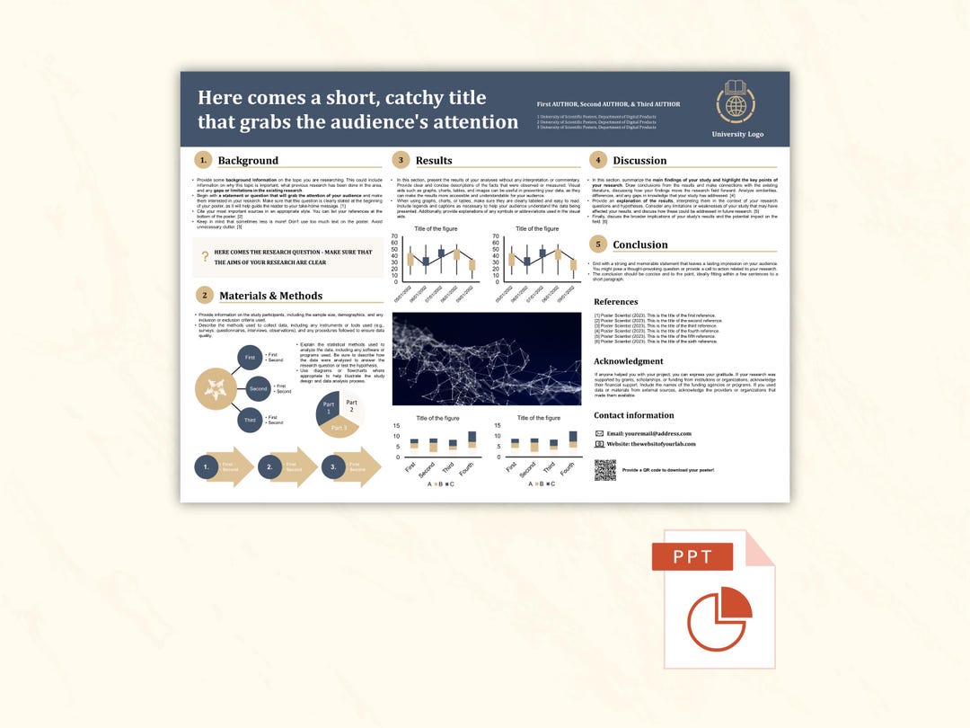 Academic Poster Template Powerpoint to Present Your Research - Ideal ...