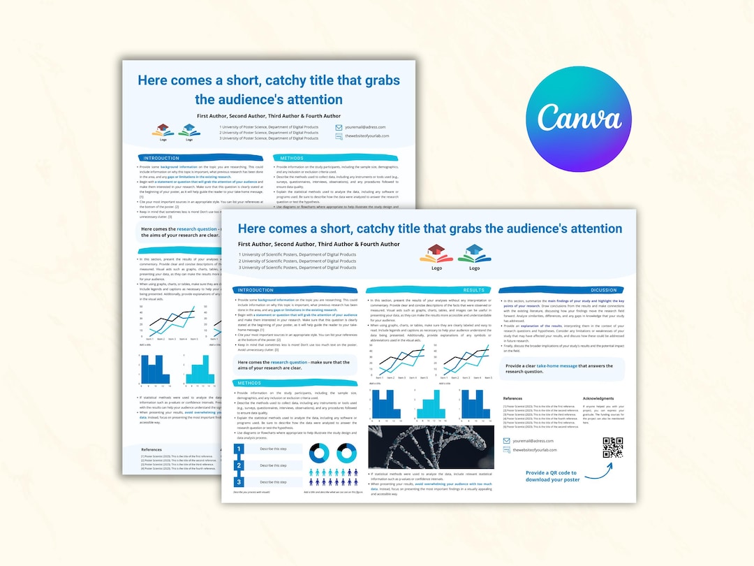 Research Poster Template Canva for Academic and Scientific ...