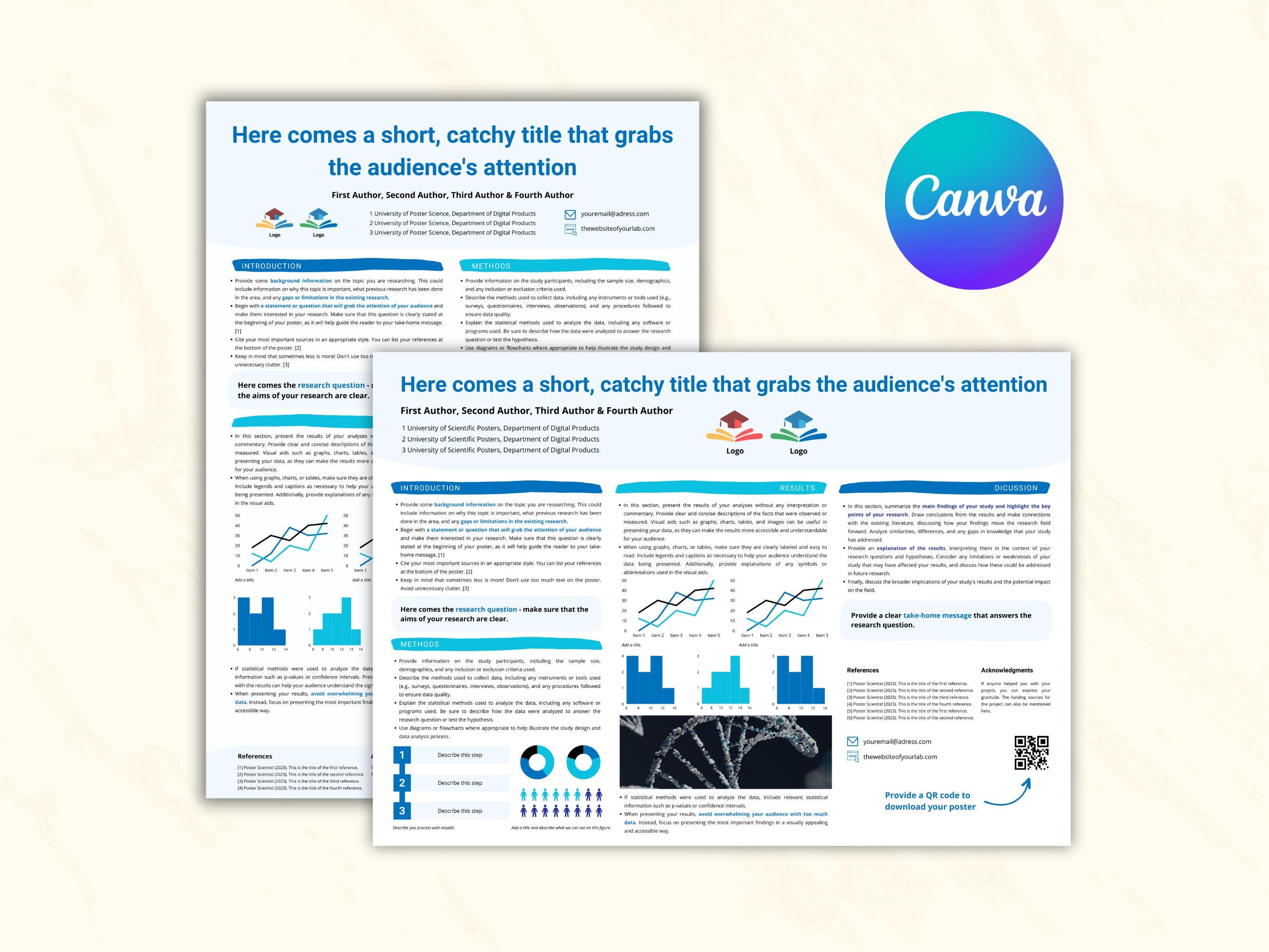 Research Poster Template Canva for Academic and Scientific ...