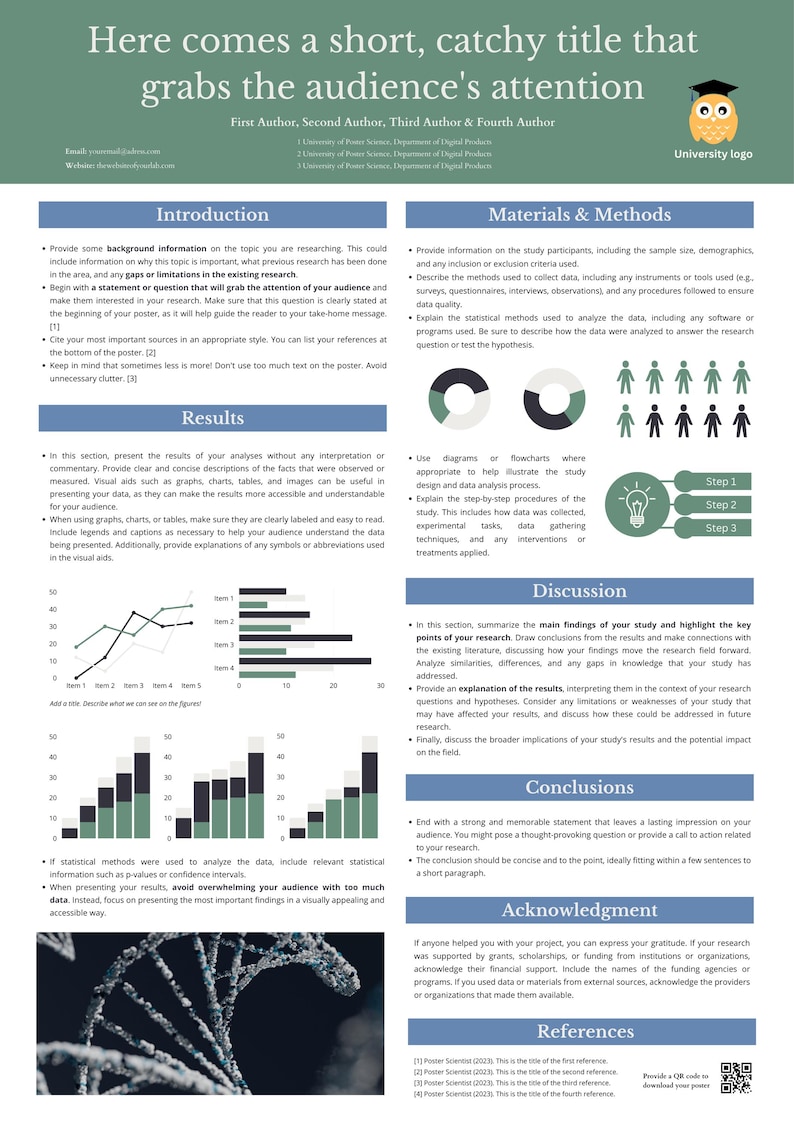 Scientific Conference Poster Template Canva to Present Your Study in ...