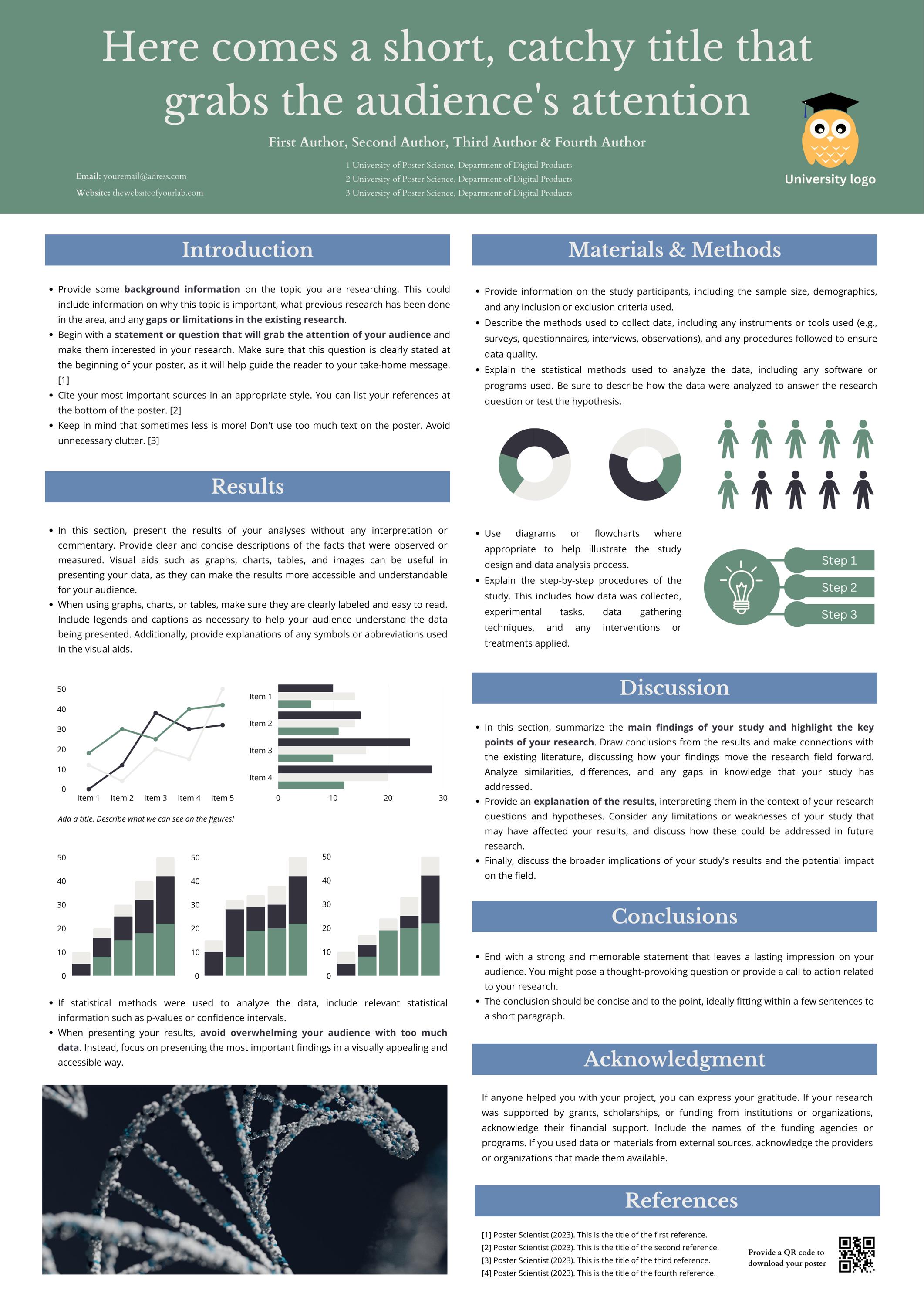 Scientific Conference Poster Template Canva to Present Your Study in ...