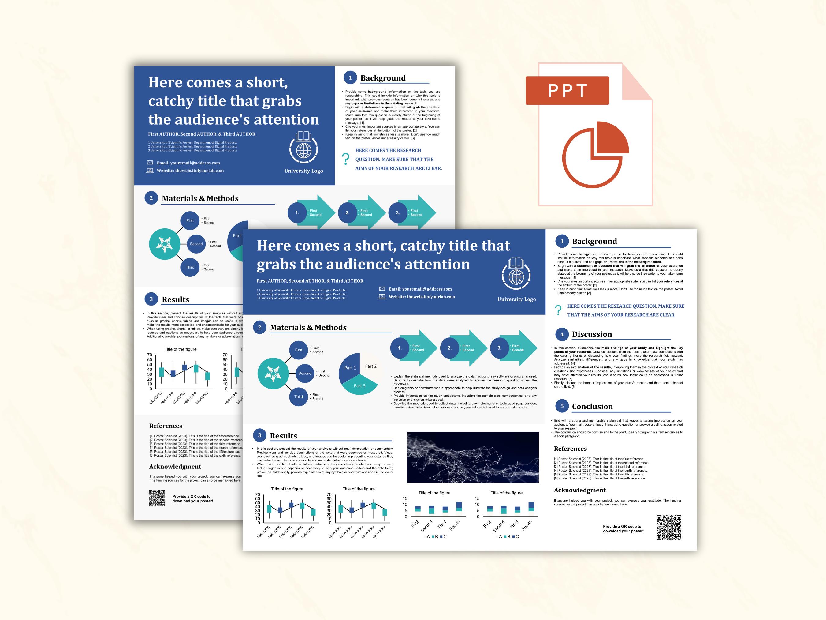 Academic Poster Template Powerpoint to Present Your Research - Ideal ...