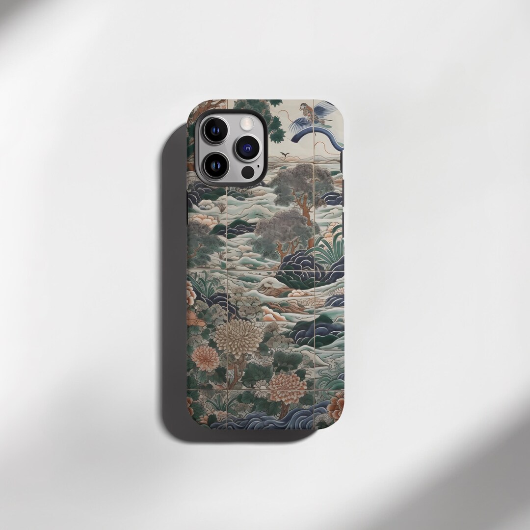 Vintage Chinoiserie Floral iPhone Case - Oriental Tile Design for ...