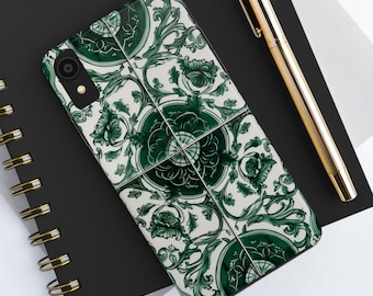 Sage Green Phone Tough Case in Azulejo Porcelain Tile Mediterranean ...