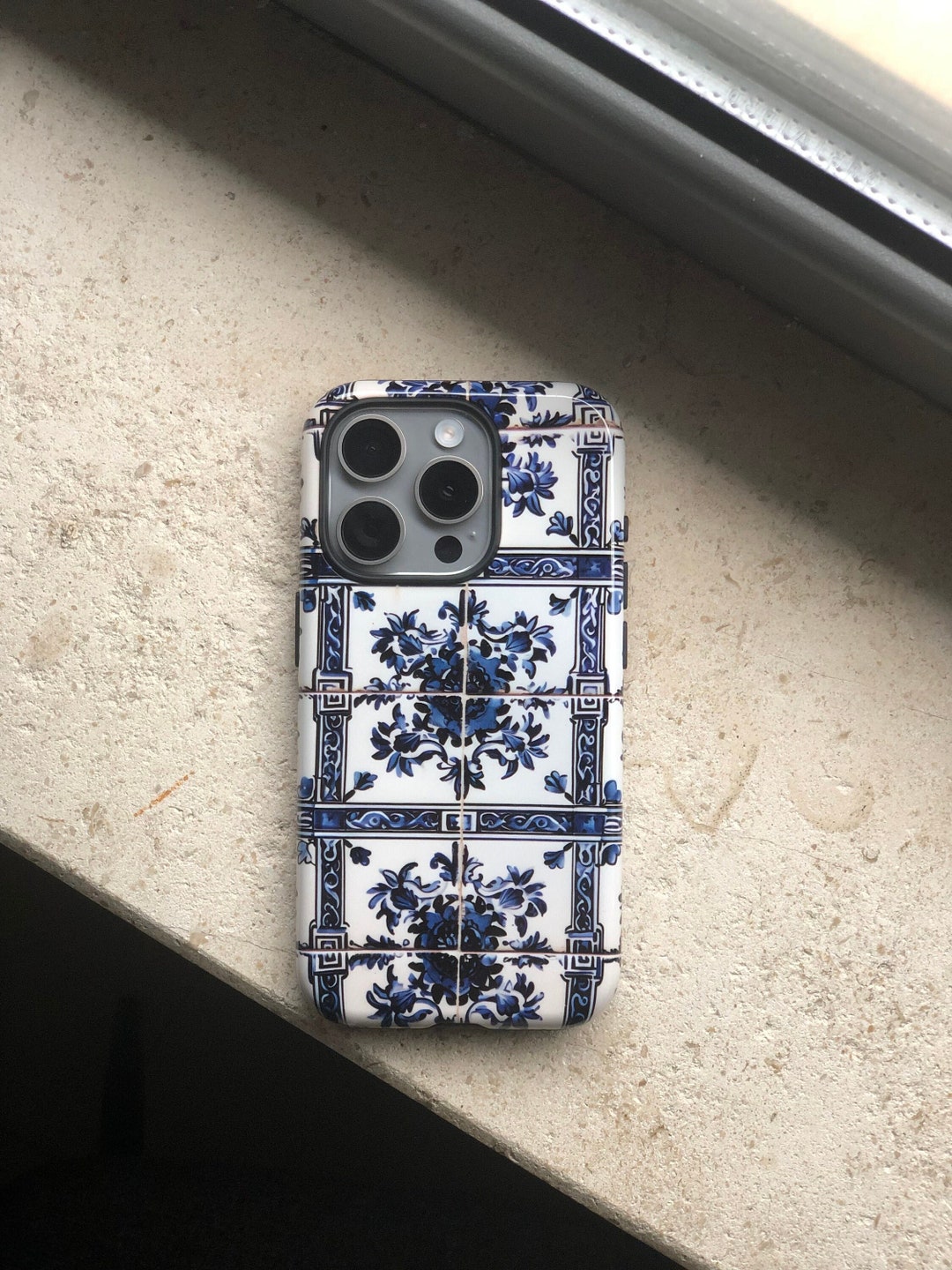 Tough Phone Case in Azulejo Porcelain Blue Tile Design for Iphone ...