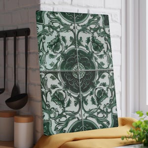Sage Green Glass Cutting Board - Mediterranean Kitchen Decor, Counter ...