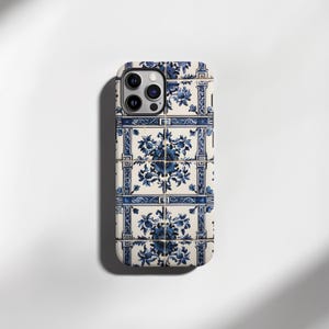 Tough Phone Case in Azulejo Porcelain Blue Tile Design for Iphone ...