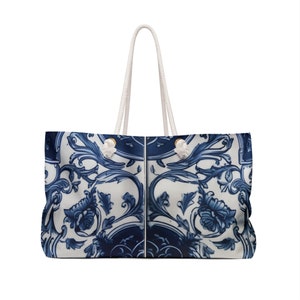Blue Beach Bag in Mediterranean Style - Etsy