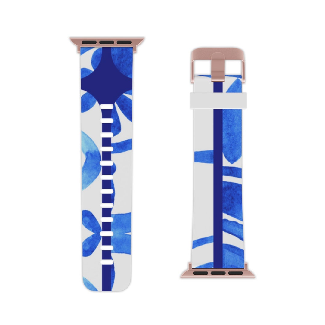 Strap for Apple Watch, Azulejo Tile Pattern, Unique Band Bracelet, Blue ...