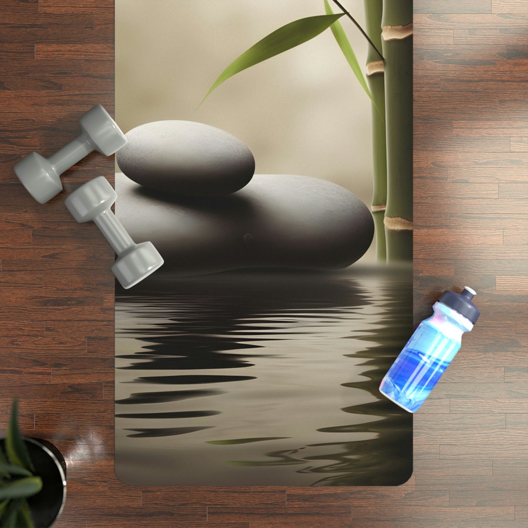 Serene Zen Garden Yoga Mat - Find Your Balance - Rubber Yoga Mat - Etsy