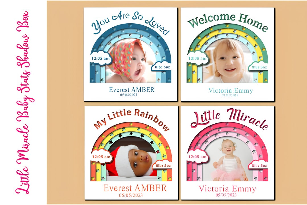 3D Baby Born Shadow Box Svg Bundle for Kids Baby Birth Shadow - Etsy