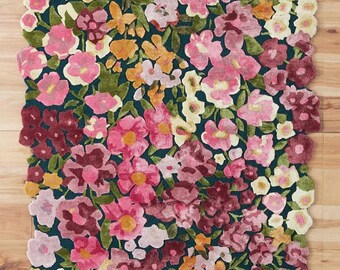 Rug With Roses - Etsy