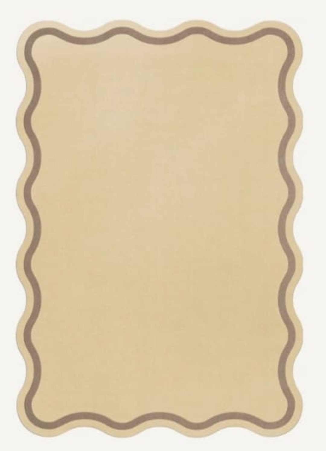 Scallop Wavy Shaped Hand Tufted Irregular Solid Color Area Rug 100% New ...