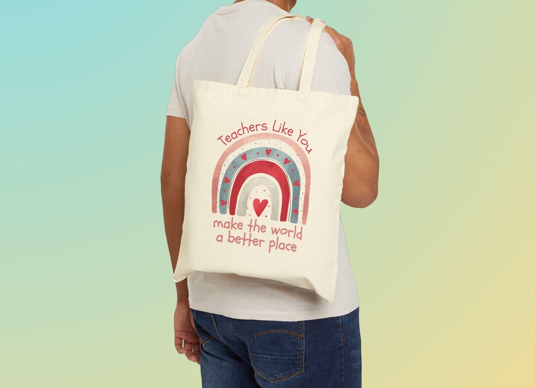 Teachers Make the World a Better Place Canvas Tote Bag Teacher Gift ...