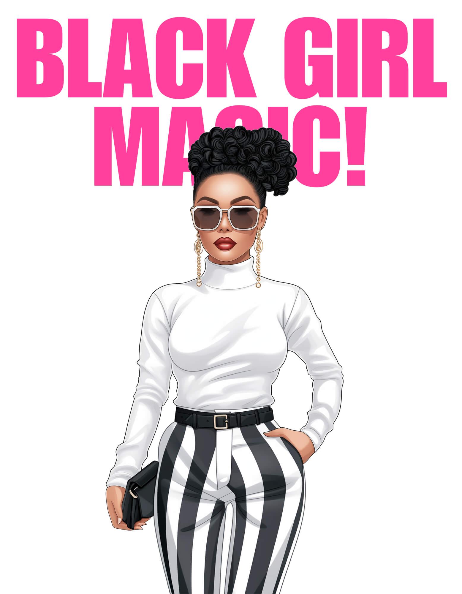Black Girl Magic Clipart PNG Bundle: Afro Women, Commercial Use - Etsy