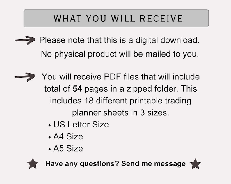 Trading Journal Printable | Stock Options Bitcoin Trade Log PDF ...