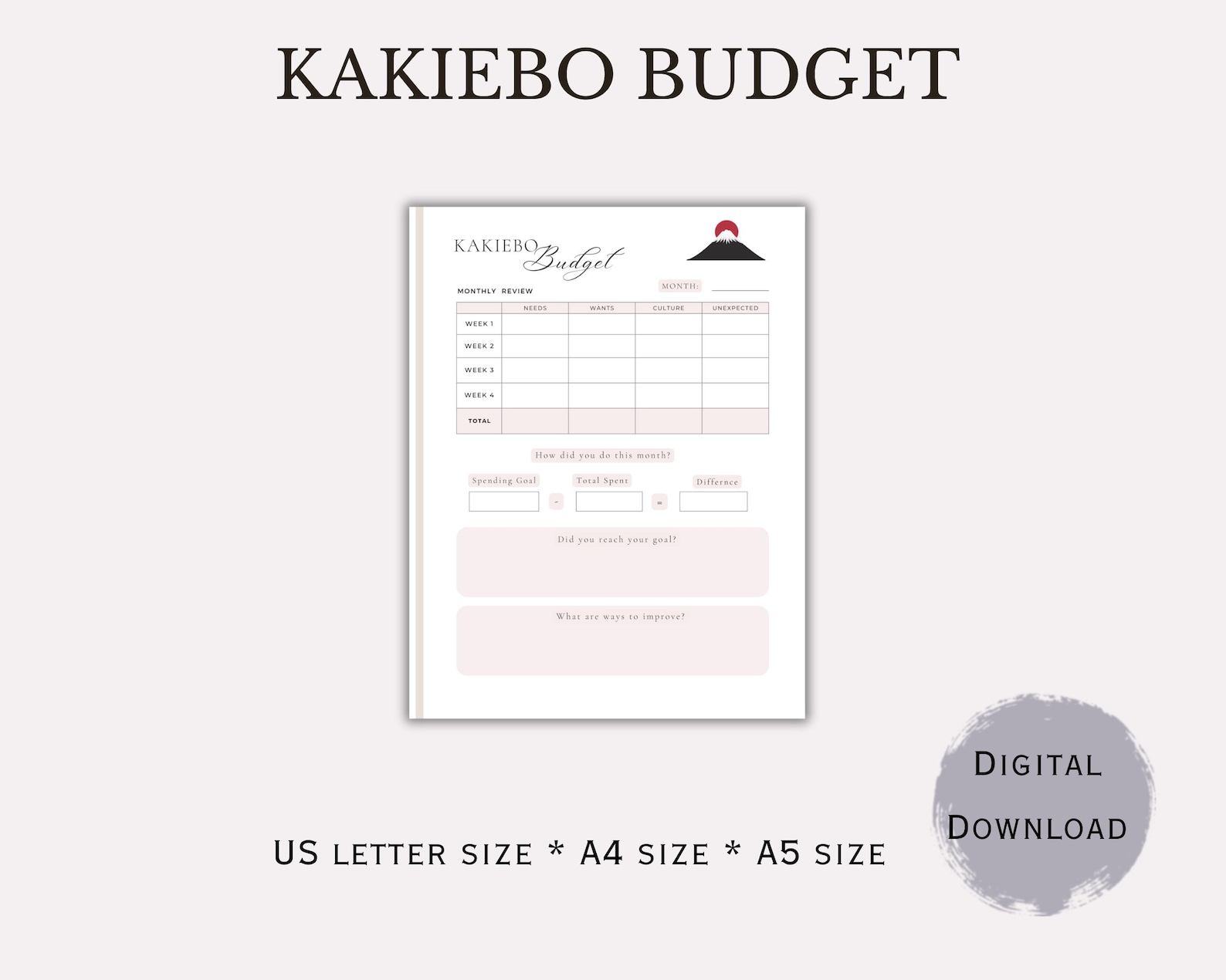 Kakeibo Budget Template: Minimal Finance Tracker (digital Download) - Etsy