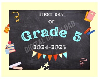 First Day of Pre-k, First Day of School Sign, Printable Preschool Sign ...