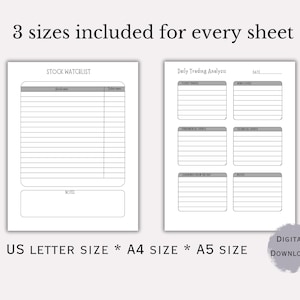Trading Journal Printable | Stock Options Bitcoin Trade Log PDF ...