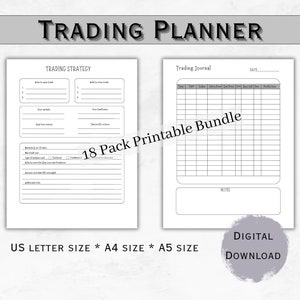 Trading Journal Printable Stock Options Bitcoin Trade Log PDF Template ...