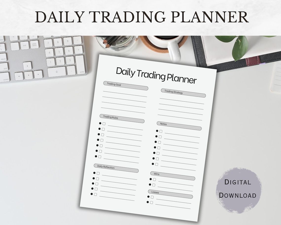 Daily Trading Planner With Goals Setting, Mindset Journal Tracker ...