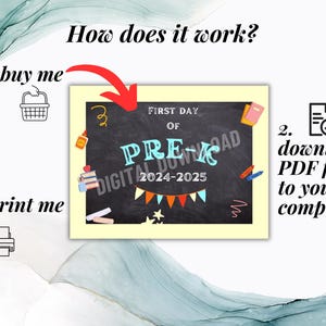 First Day of Pre-k, First Day of School Sign, Printable Preschool Sign ...