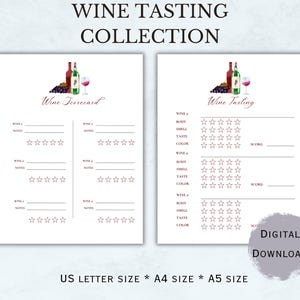 Wine Tasting Scorecard: Printable Wine Notes & Collection (digital ...