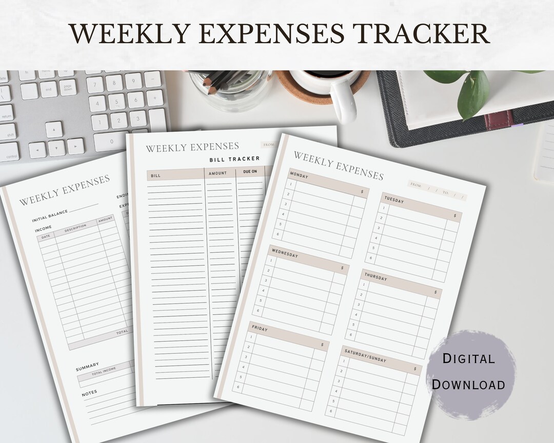 Weekly Expense Tracker Printable: Finance Planner (digital Download) - Etsy