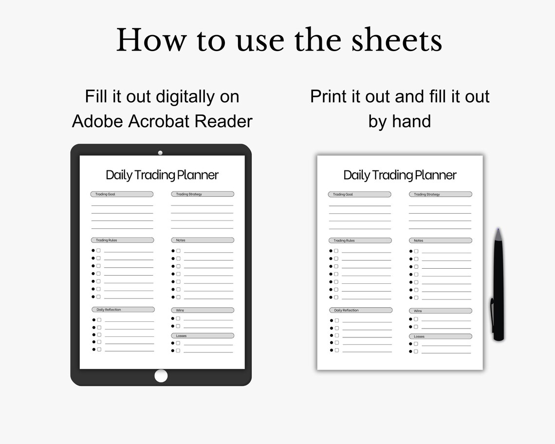 Daily Trading Planner With Goals Setting, Mindset Journal Tracker ...