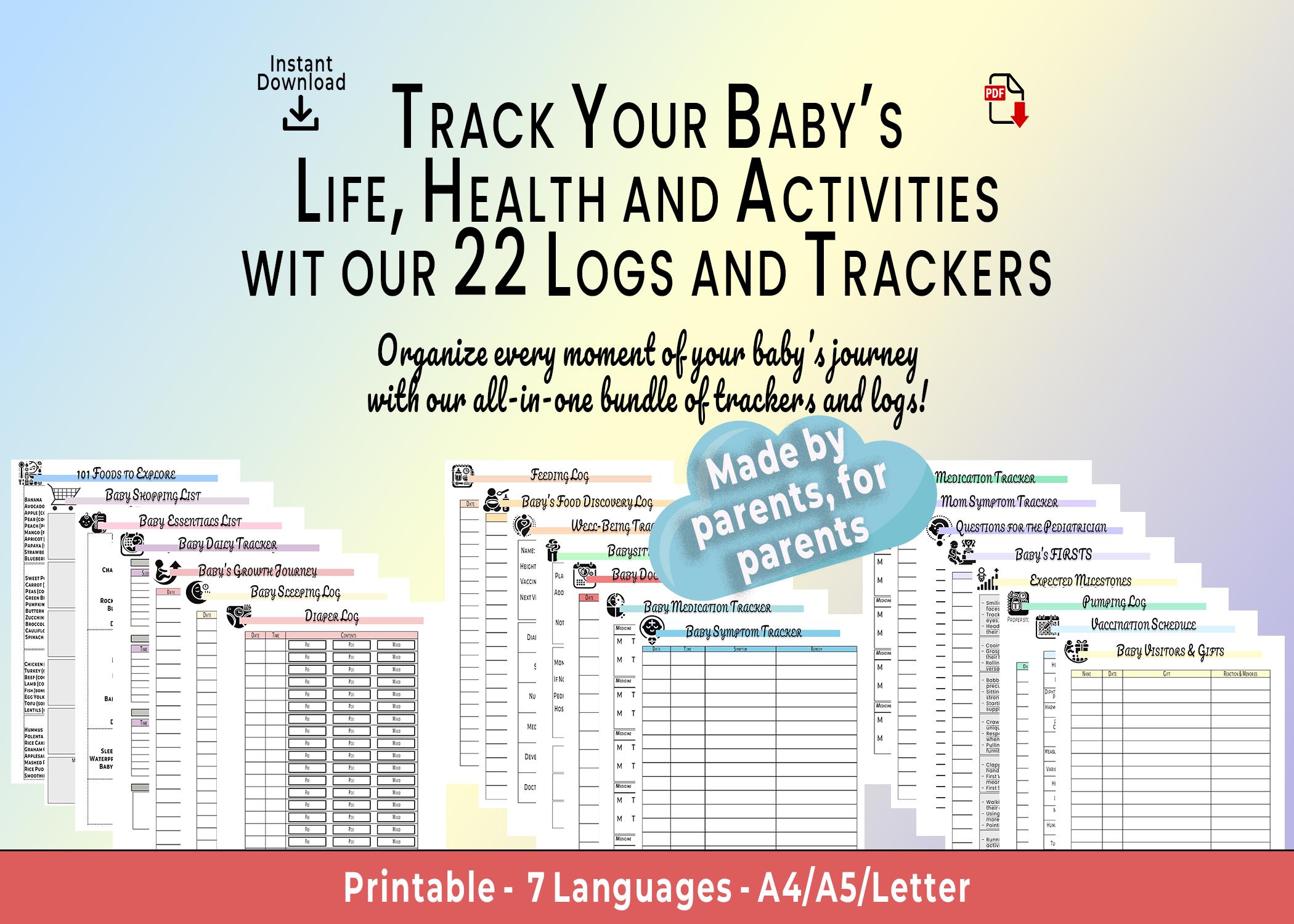 Ultimate Baby Tracker Bundle, Baby Daily Tracker, Visitors, Gifts ...