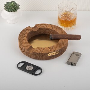 Oval Wooden Ashtray - Custom Unique Cigar Ashtray, Stylish Cigar Holder ...