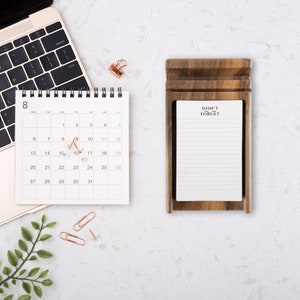 Wooden Phone Holder With Note Taking Section, Desktop Organizer, Desk ...