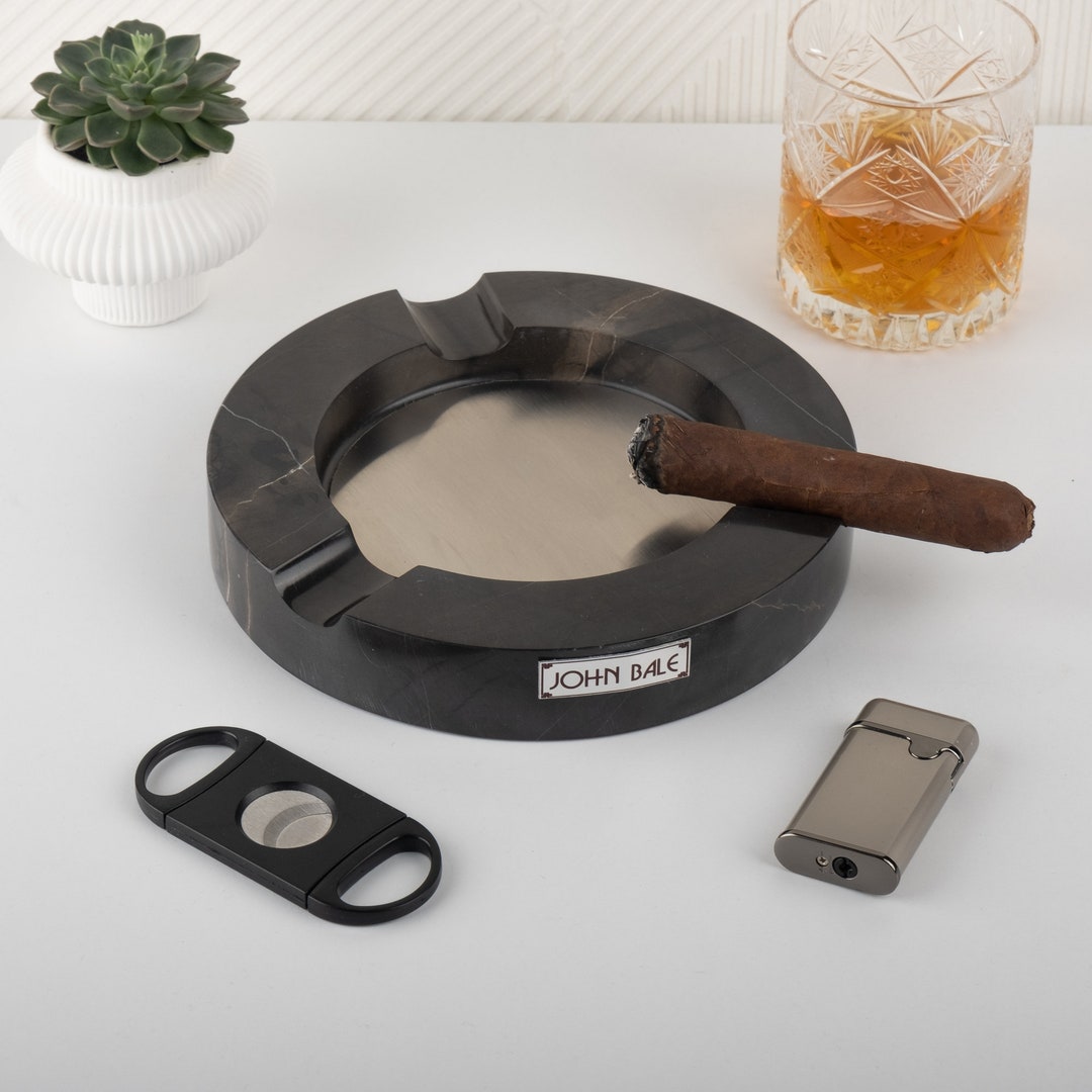 Marble Oval Cigar Holder Personalized Cigar Ashtray Premium - Etsy