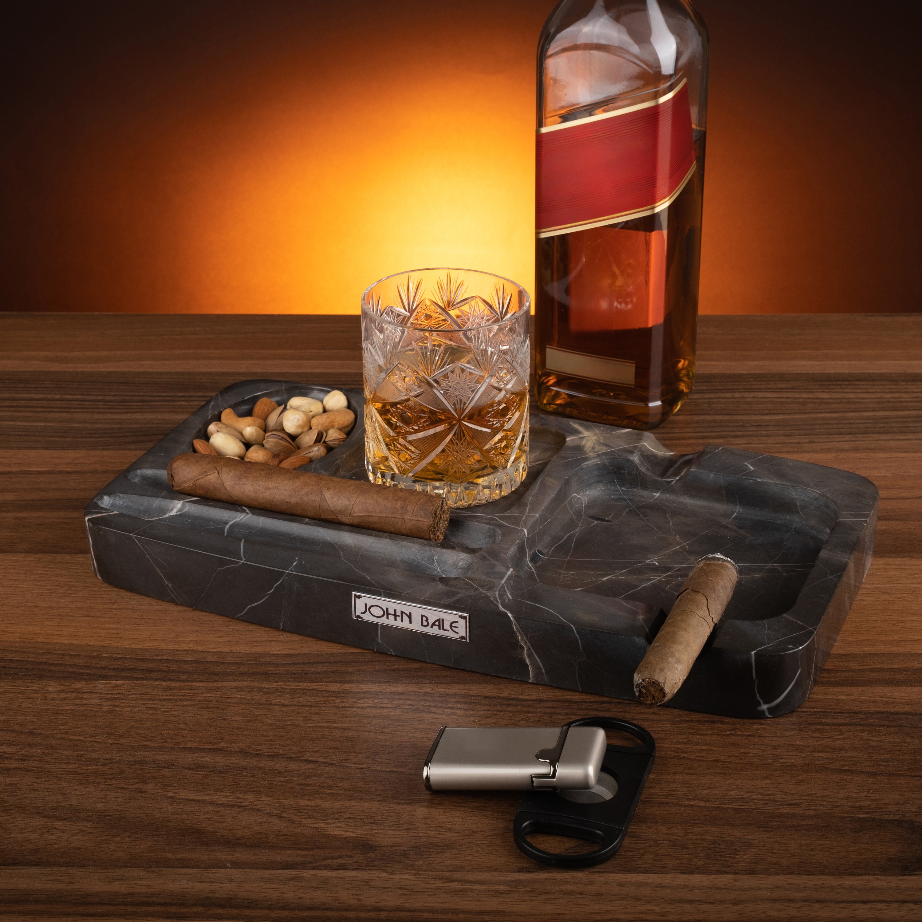 Marble Cigar Ashtray, Whiskey Coaster, Personalized Cigar Holder ...