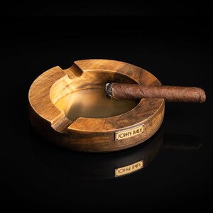 Oval Wooden Ashtray - Custom Unique Cigar Ashtray, Stylish Cigar Holder ...