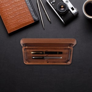 Wood Box for Pen, Pencil Holder, Wood Desk Organizer, Wood Pencil Pouch ...