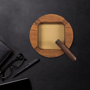 Oval Wooden Ashtray - Custom Unique Cigar Ashtray, Stylish Cigar Holder ...