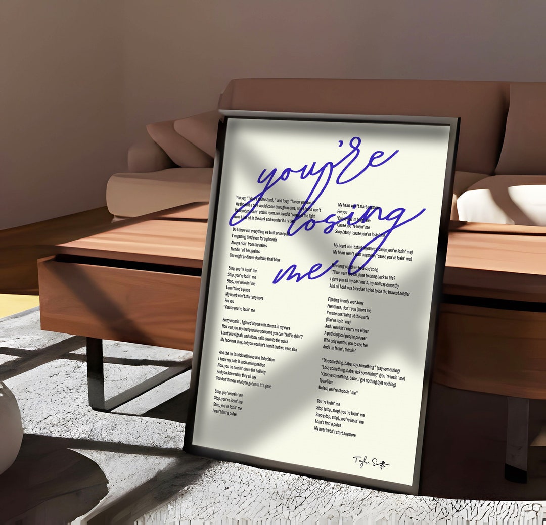 Taylor Swift You Are Losing Me Lyrics Print, Taylor Swift Song Lyrics ...