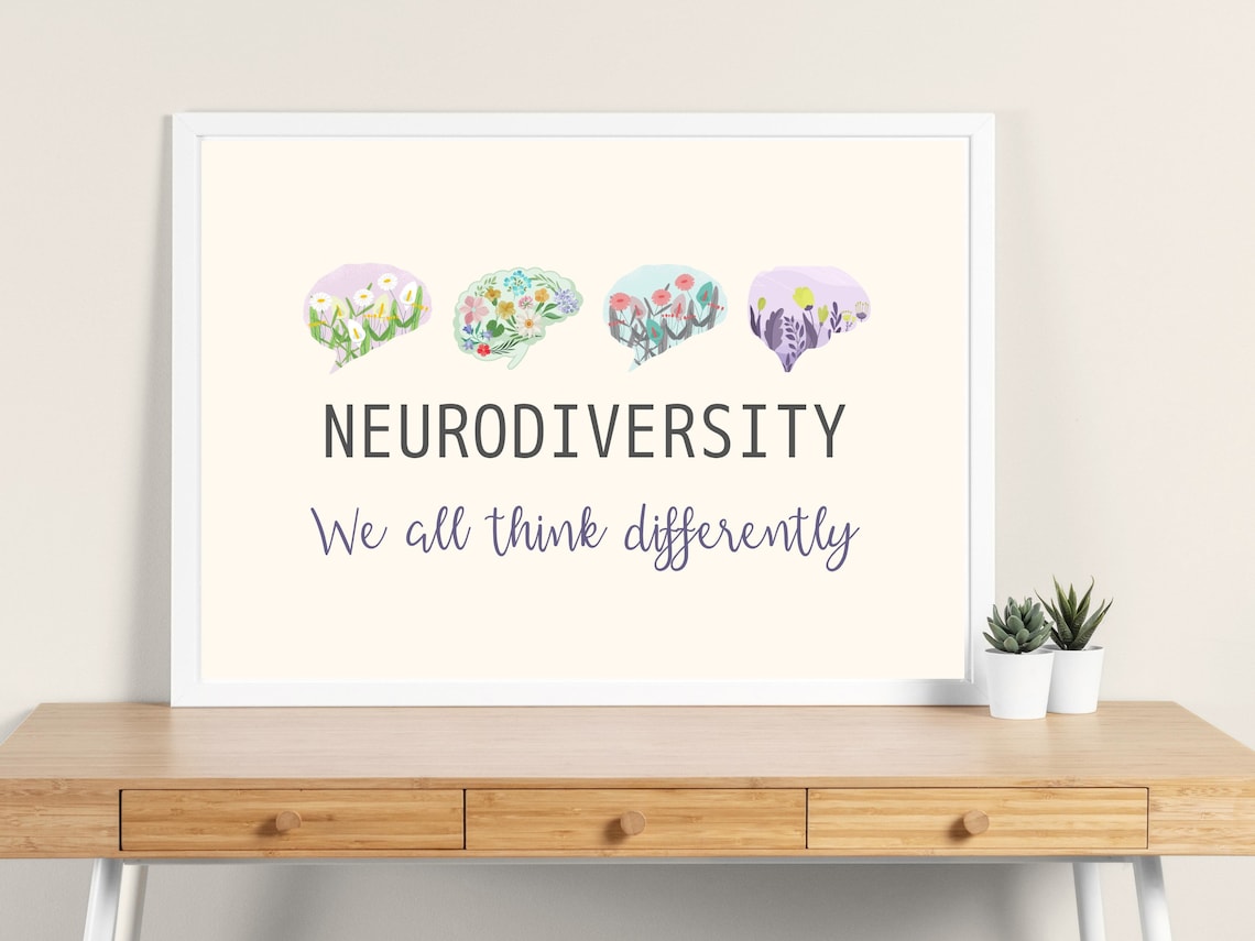 Neurodiversity Awareness Art Print Classroom Therapy Office - Etsy UK