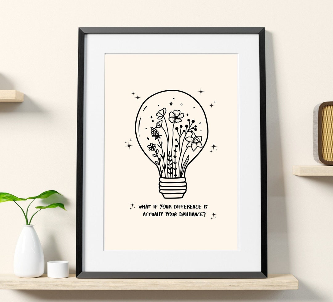 Neurodiversity Art Print Poster With Inspirational Quote for - Etsy