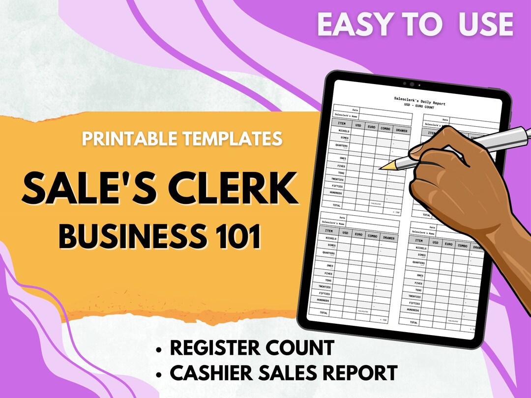 Sale's Clerk Printable Report - Etsy