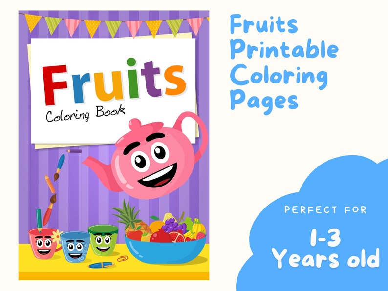 Fruits Printable Coloring Pages for Kids, Toddlers, Preschoolers ...