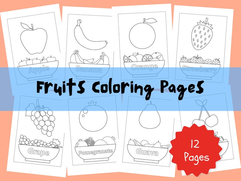 Fruits Printable Coloring Pages for Kids, Toddlers, Preschoolers ...